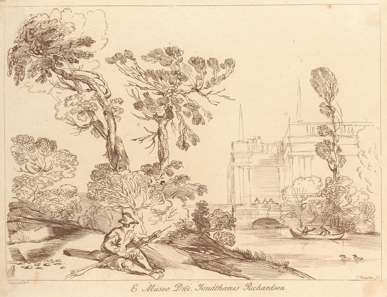 Landscape with Seated Man by George Knapton