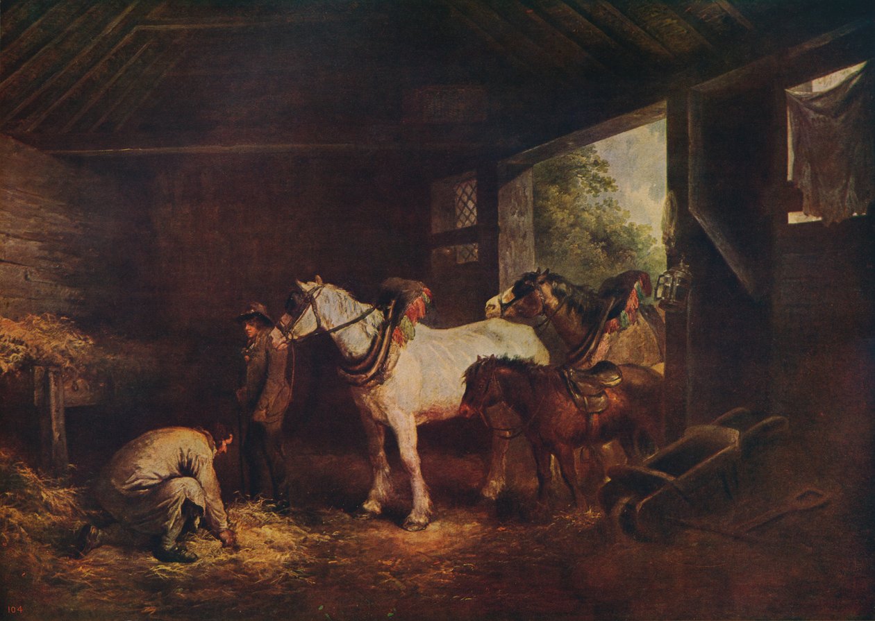 The Inside of a Stable by George Morland: Fine art print