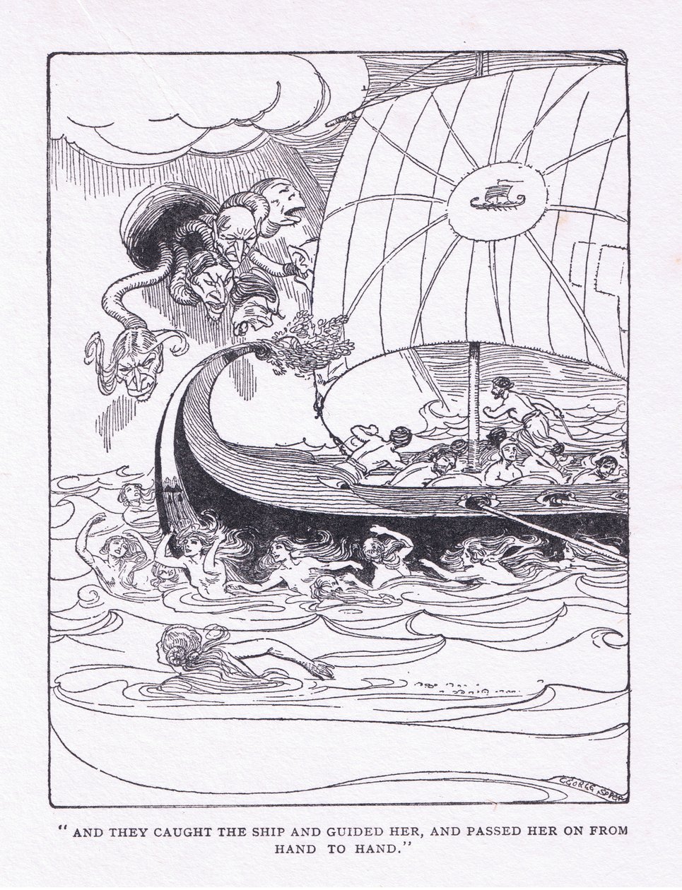 An they caught the ship and guided her, and passed her on from hand to ...