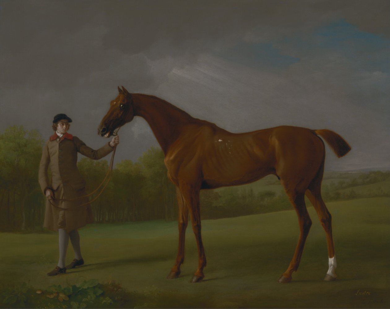 Lustre, held by a Groom by George Stubbs: Fine art print
