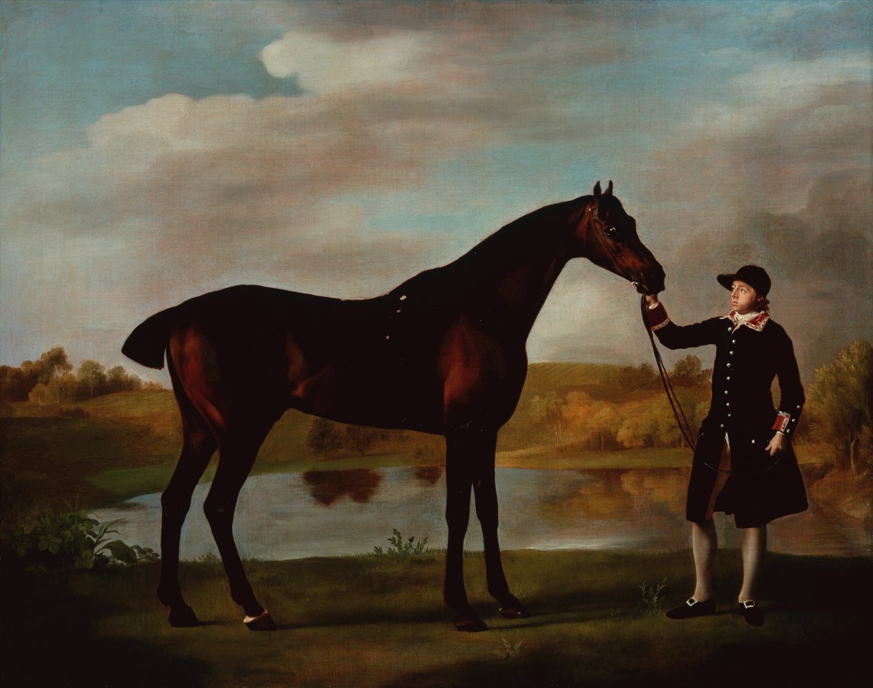 The Duke of Malborough's Bay Hunter with a Groom