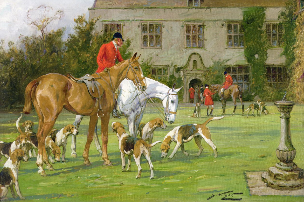 The Meet at Avesbury Manor, Wiltshire by George Wright