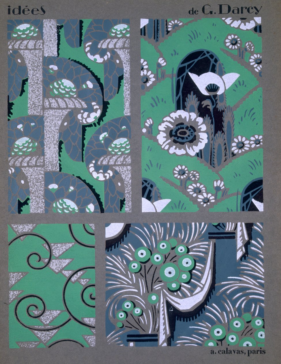 Wallpaper Design, from 'Idees', Published by A. Calavas, Paris, c.1925