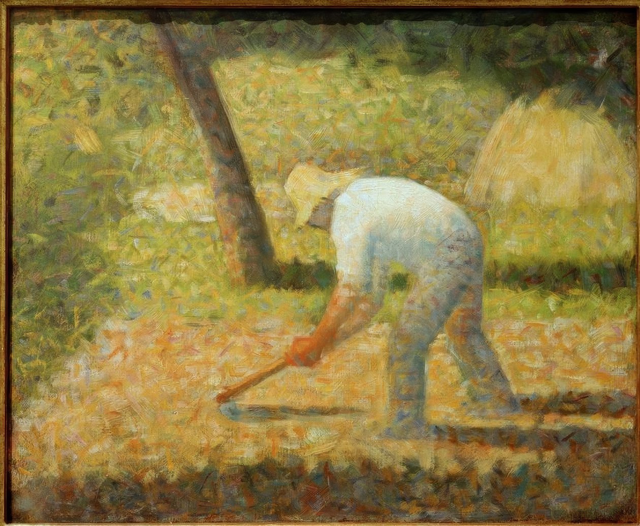 Peasant with Hoe by Georges Seurat: Premium art reproduction