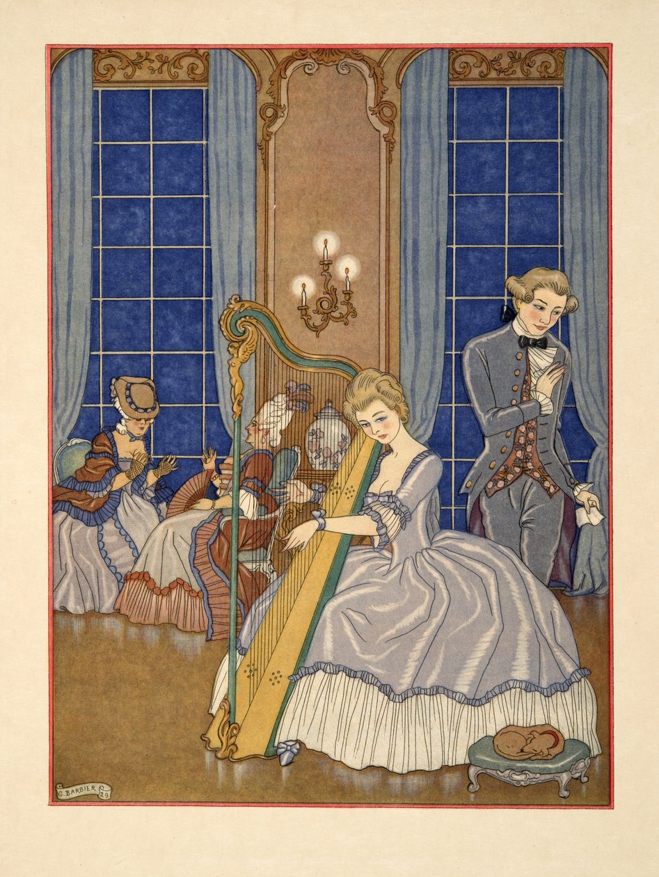 Valmont Seducing his Victim, illustration from 'Les Liaisons Dangereuses'