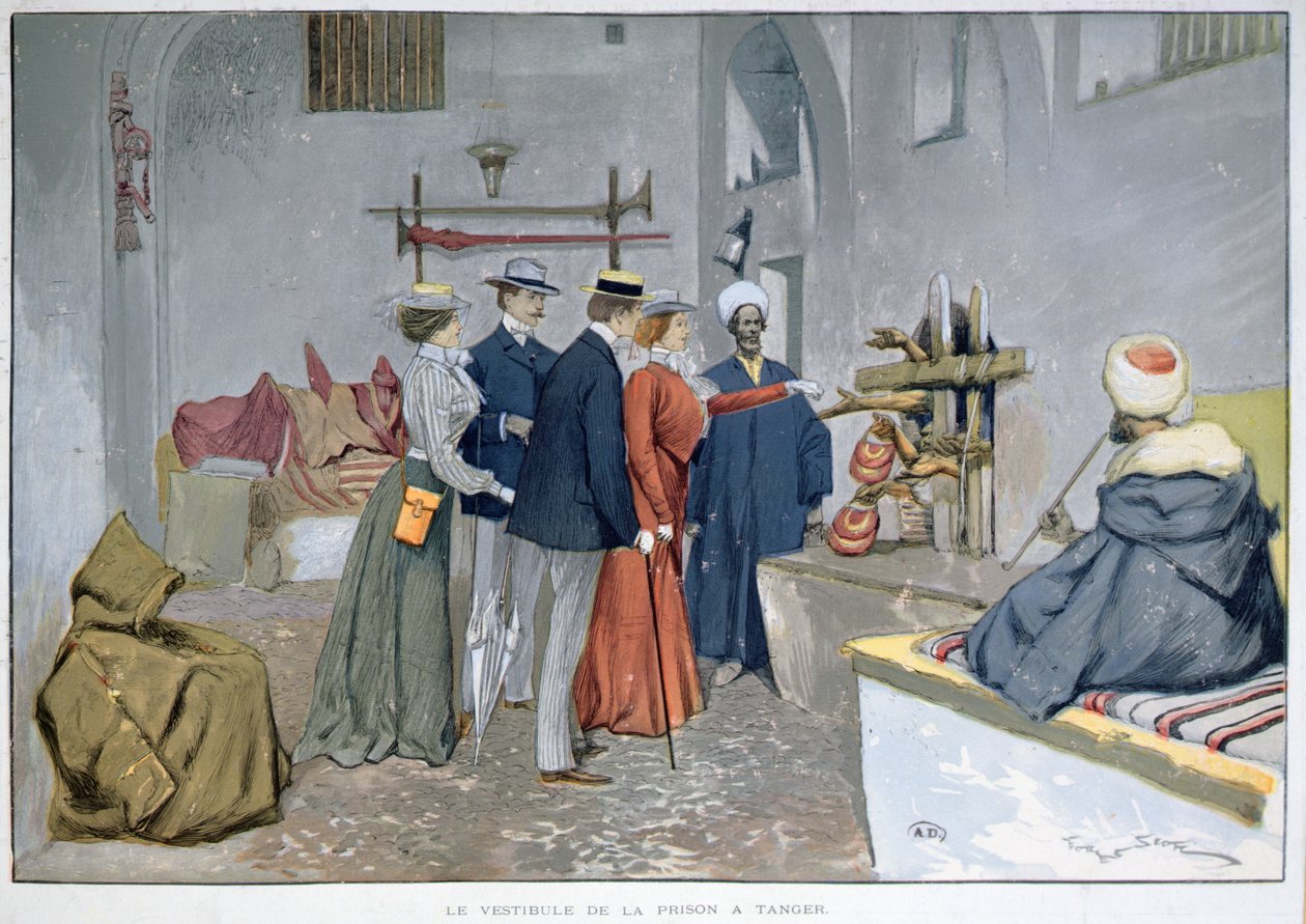 Entrance hall of the prison in Tangiers, c.1900