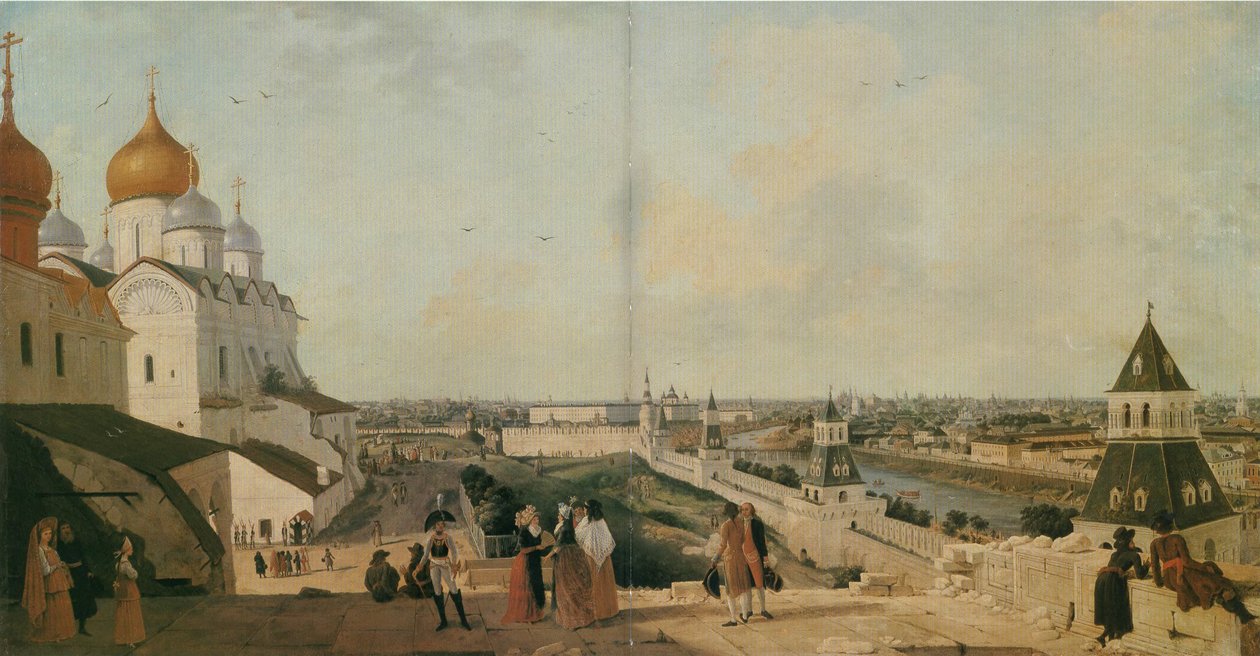 View of Moscow from the Balcony of the Kremlin Palace towards the ...