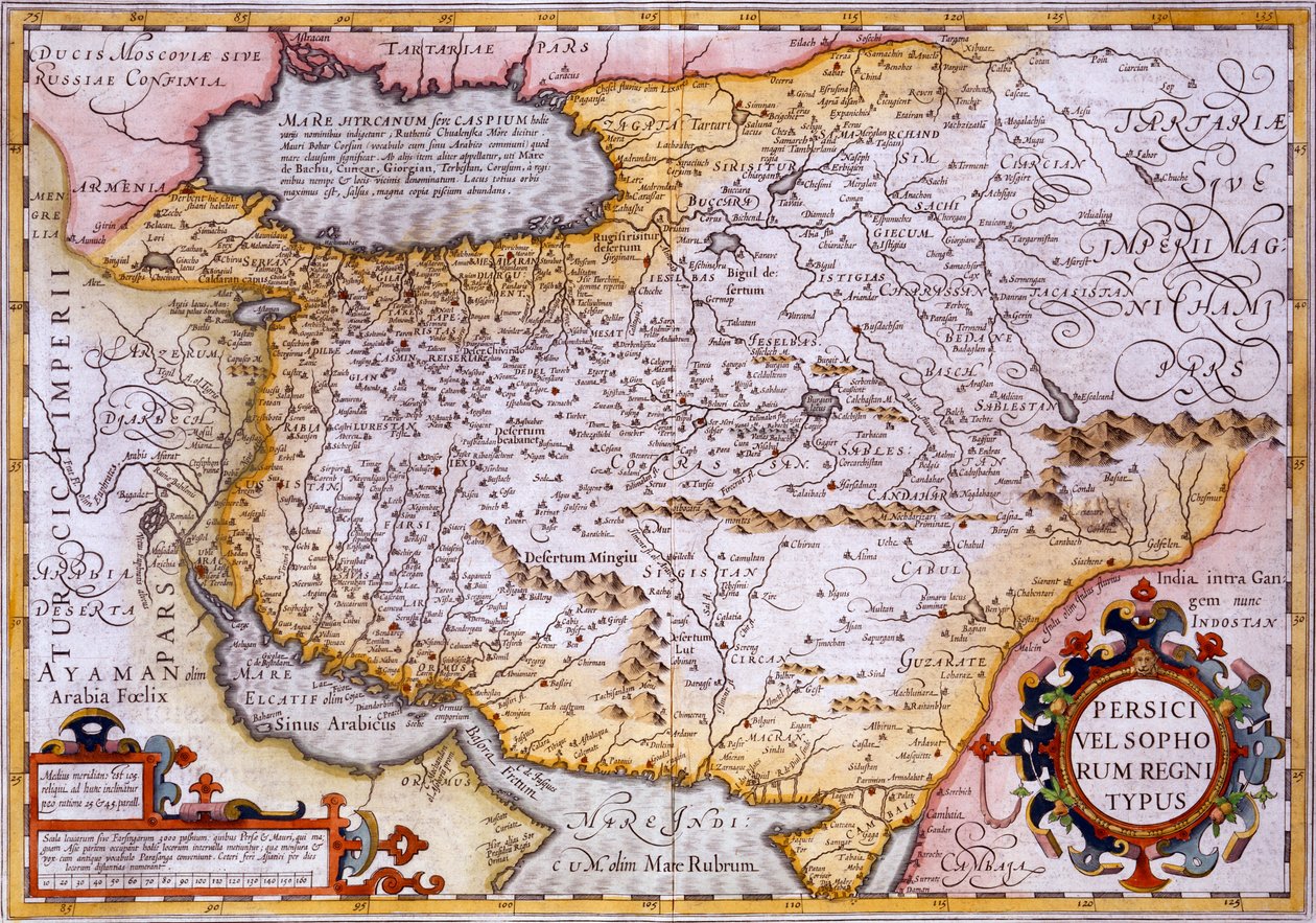 Map of Persia, 1638 by Gerardus Mercator: Fine art print