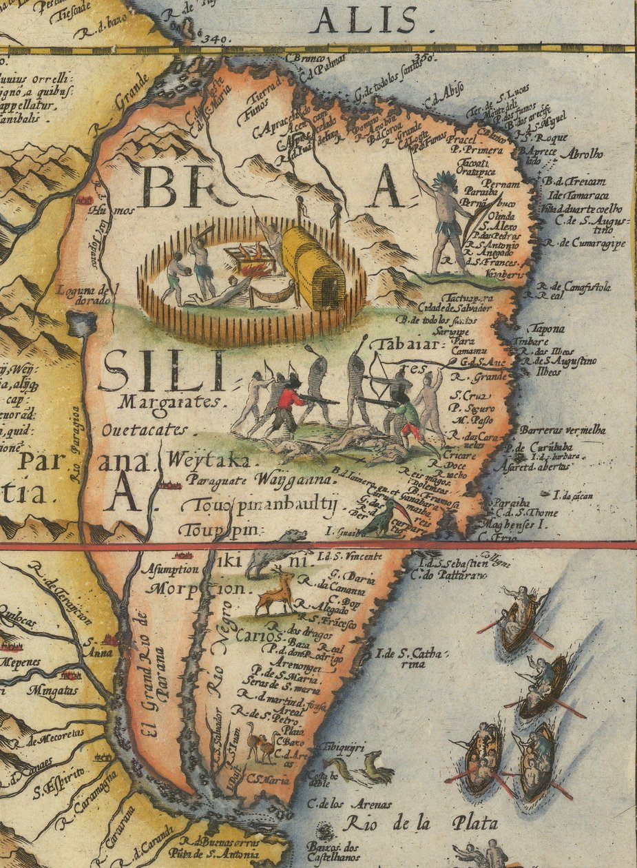 Map of South America, 1593 by Gerard de Jode