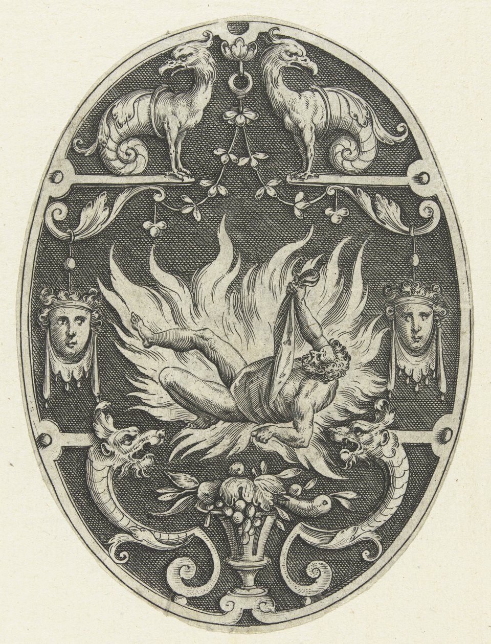 Flat Decoration: The Death of Hercules (series title: Oval Decorations ...