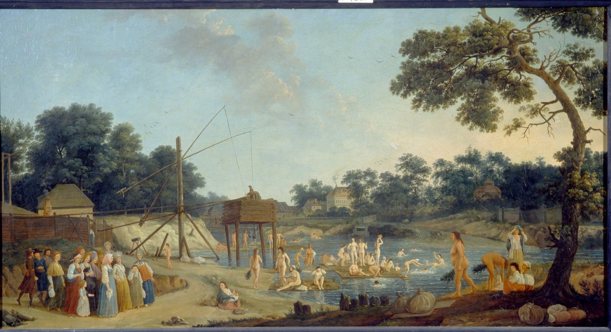 View of the Serebryanichesky Bath Houses in Moscow (Painting by Gerard ...