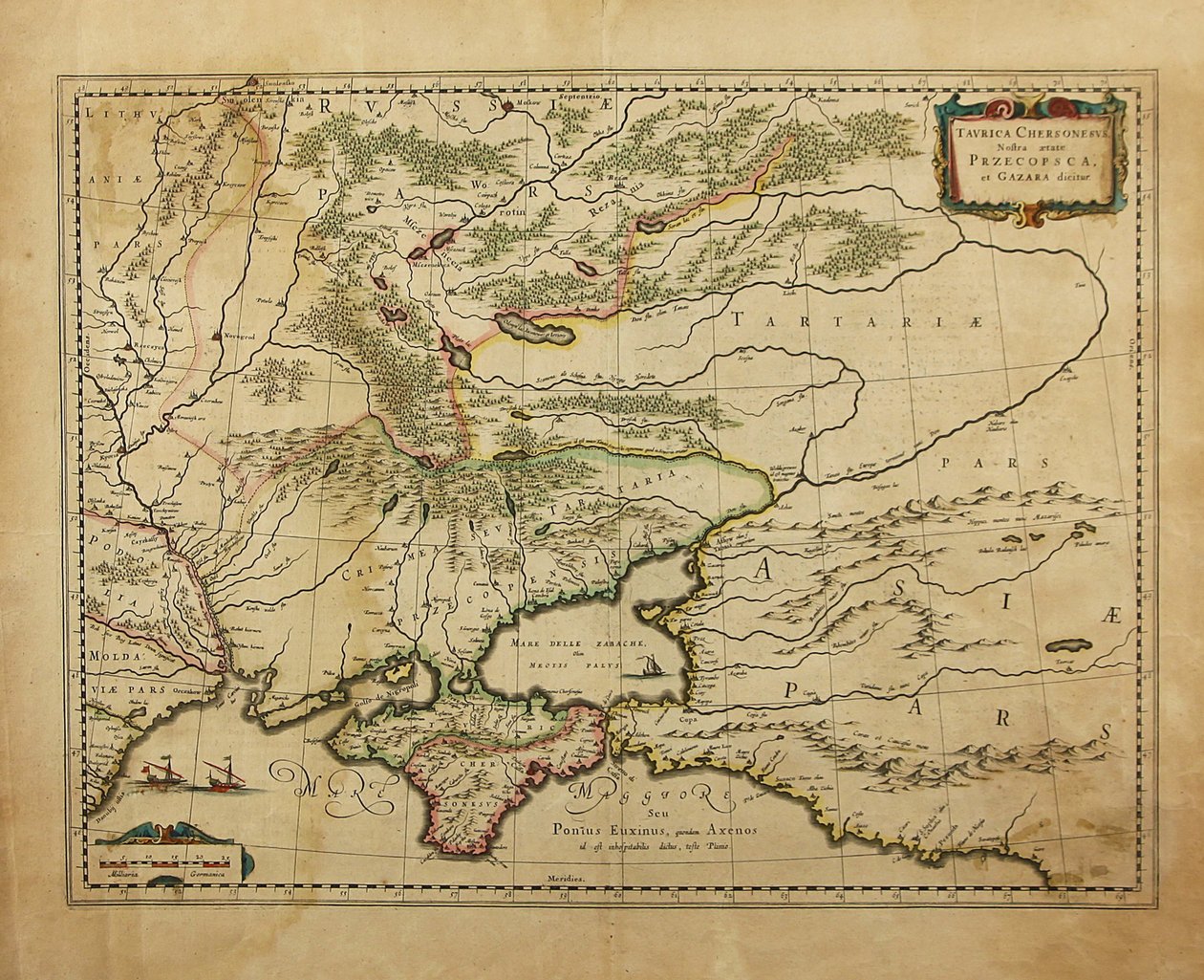 Taurica Chersonesus. Map of the Crimea by Gerardus Mercator