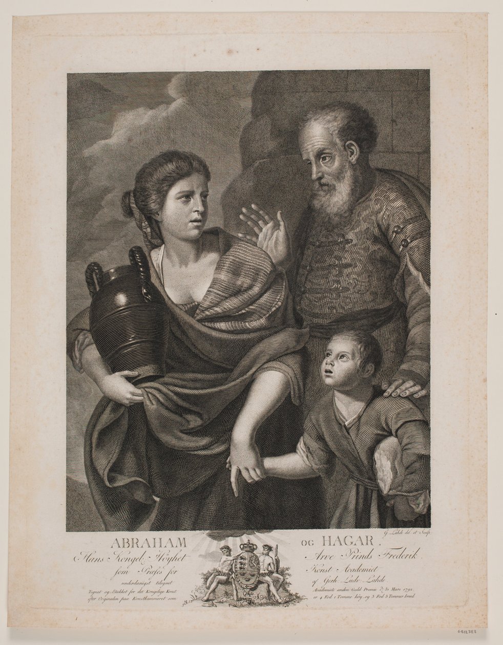 Abraham and Hagar by Gerhard Ludvig Lahde: Fine art print