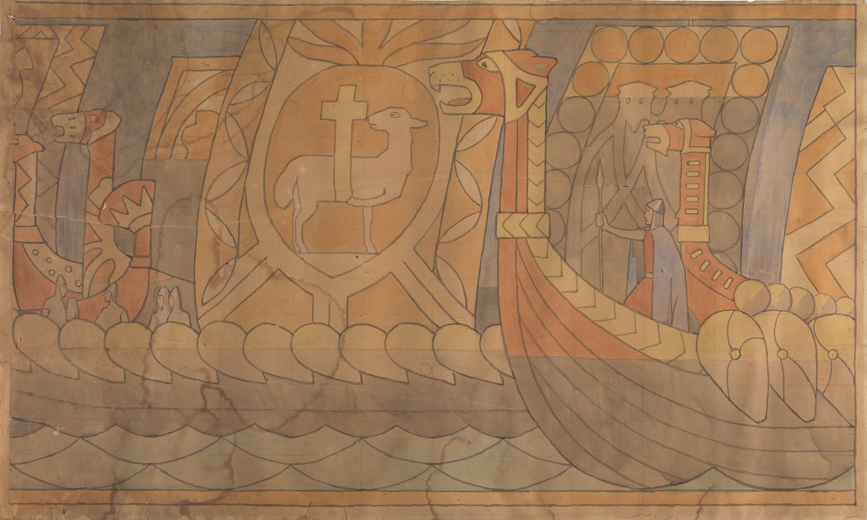 Folklore Drawing by Gerhard Munthe: Buy fine art print