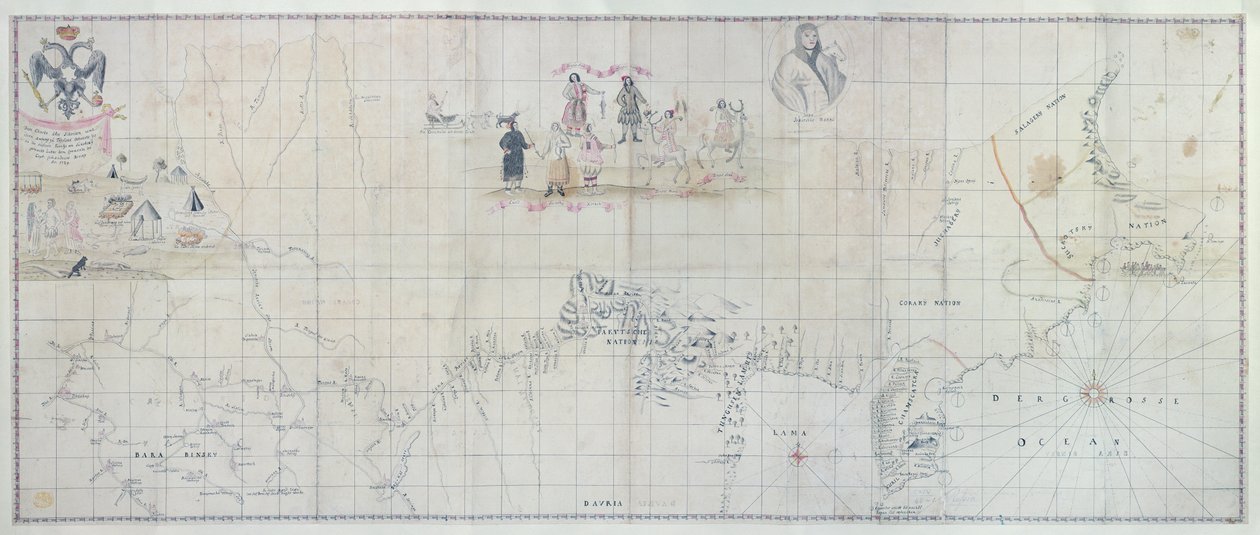 Map of Siberia, 1729 by German School: Buy fine art print