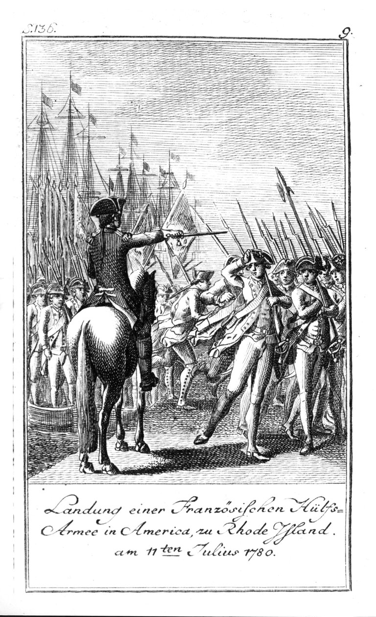The Landing of a French Auxiliary Army at Rhode Island in America