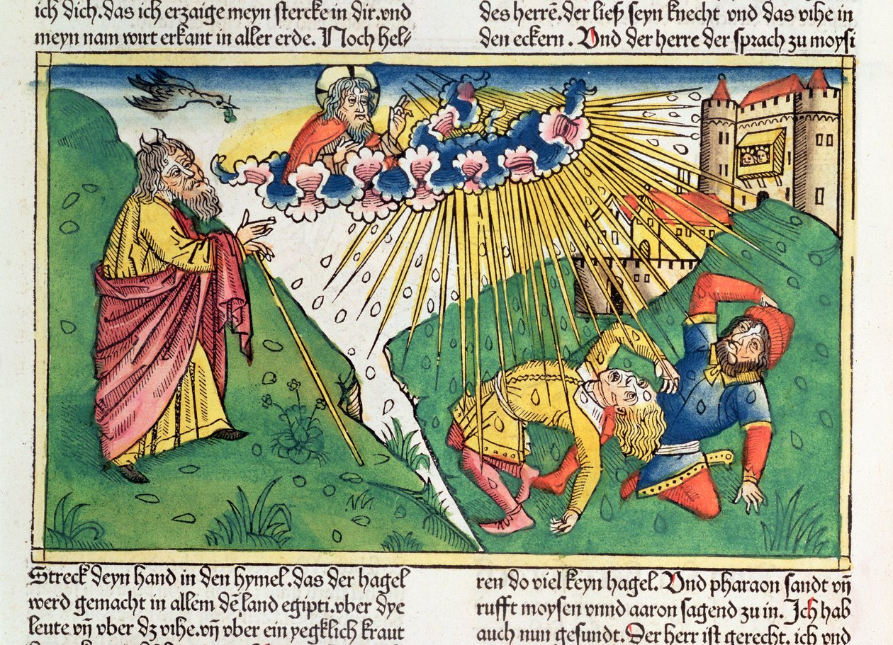 The Seven Plagues of Egypt: Moses and the Plague of Hail and Lightning ...