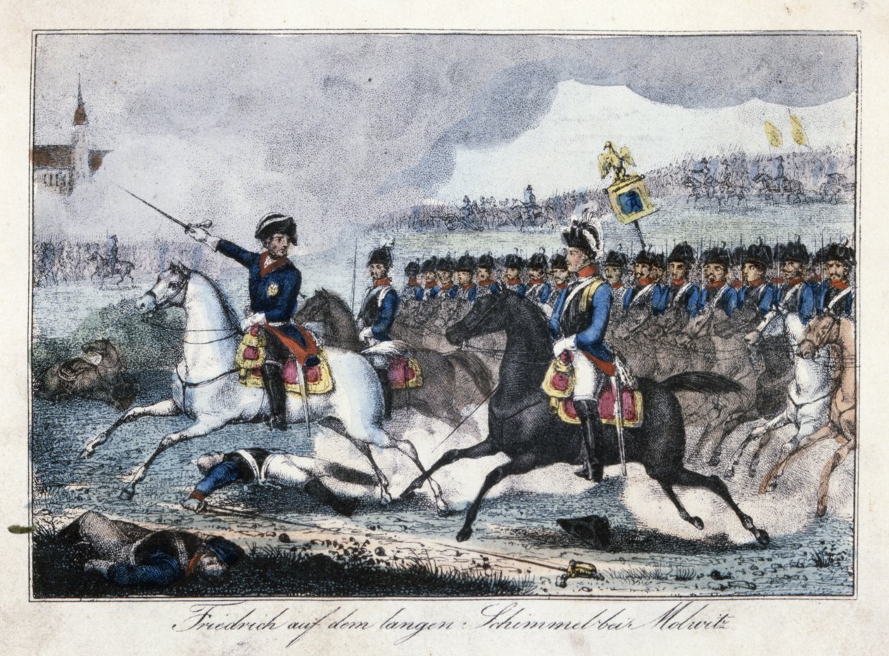 Frederick on his White Horse near Molwitz by German School