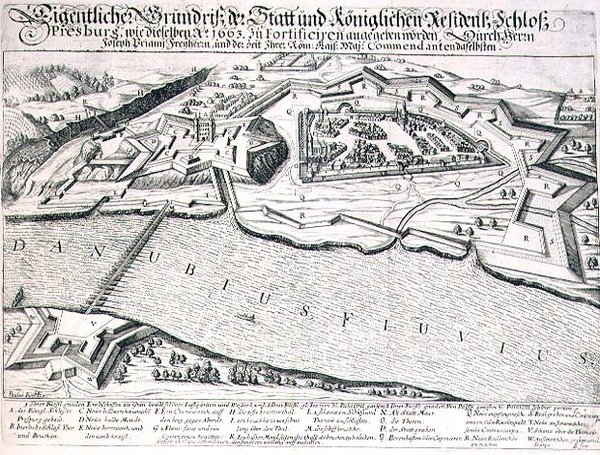 Ground Plan of the Town and Castle of Pressburg and its Fortifications ...