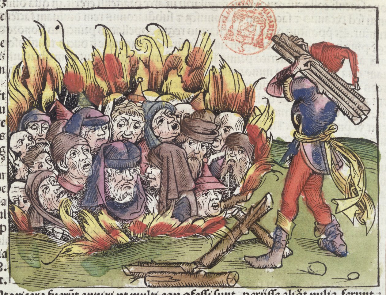Jews burnt at the stake, from the Nuremberg Chronicle by Hartmann ...