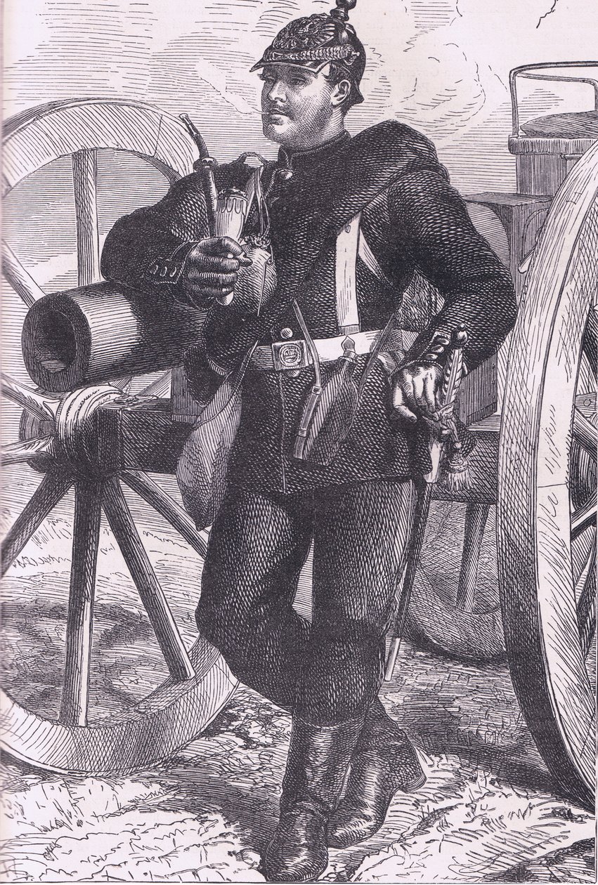 Prussian Artillery Man by German School: Fine art print