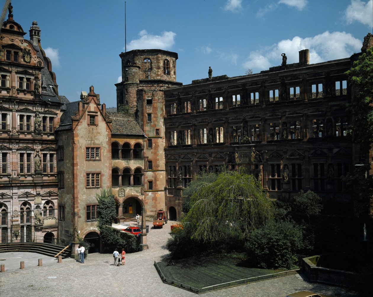 View of the castle of Heidelberg, built in the 16th century
