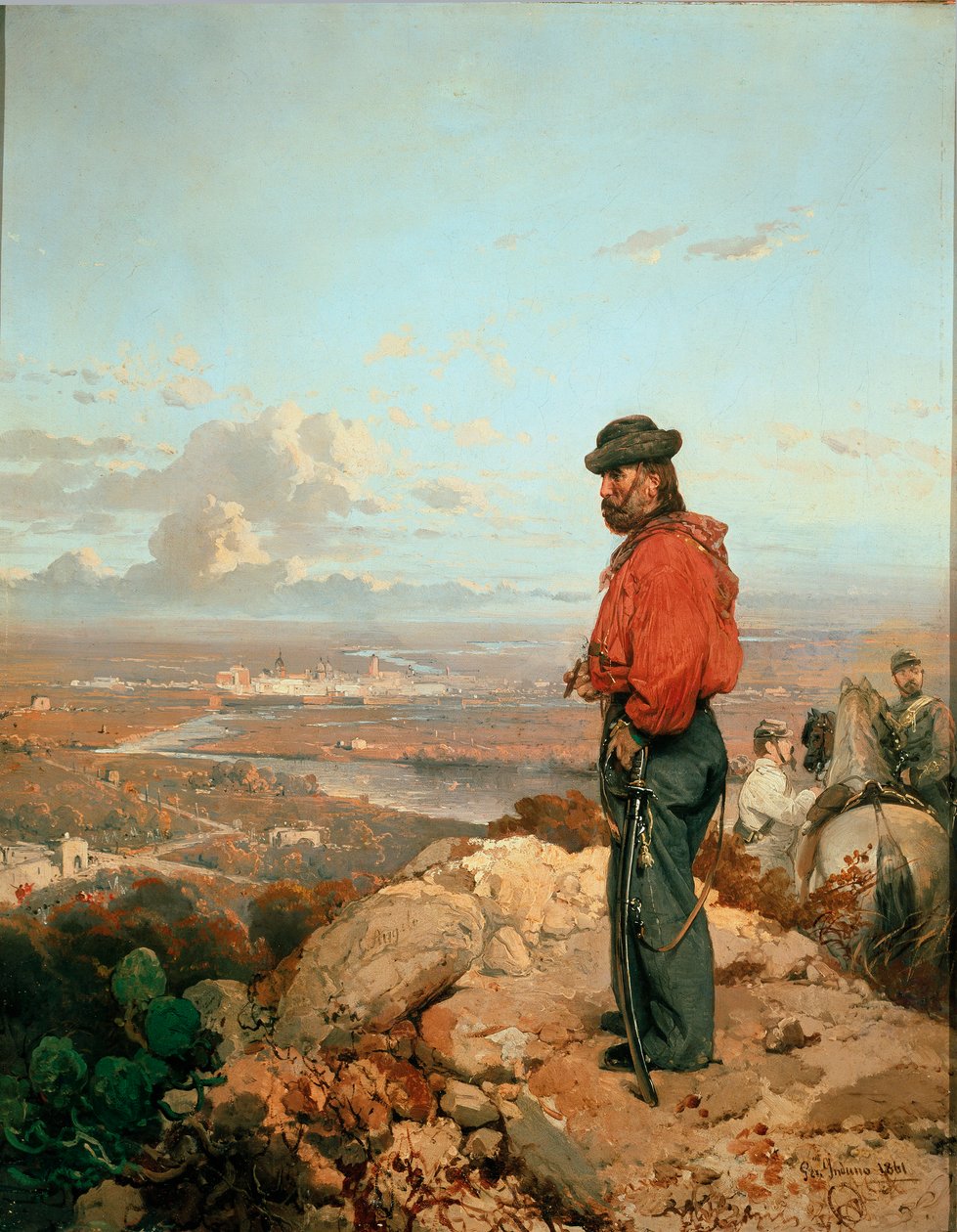 Portrait of Giuseppe Garibaldi in front of Capua in 1860