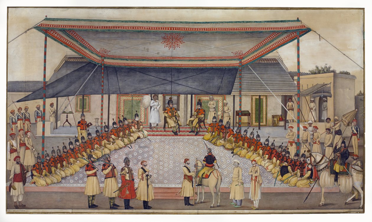 Colonel James Skinner holding a Regimental Durbar, 1827