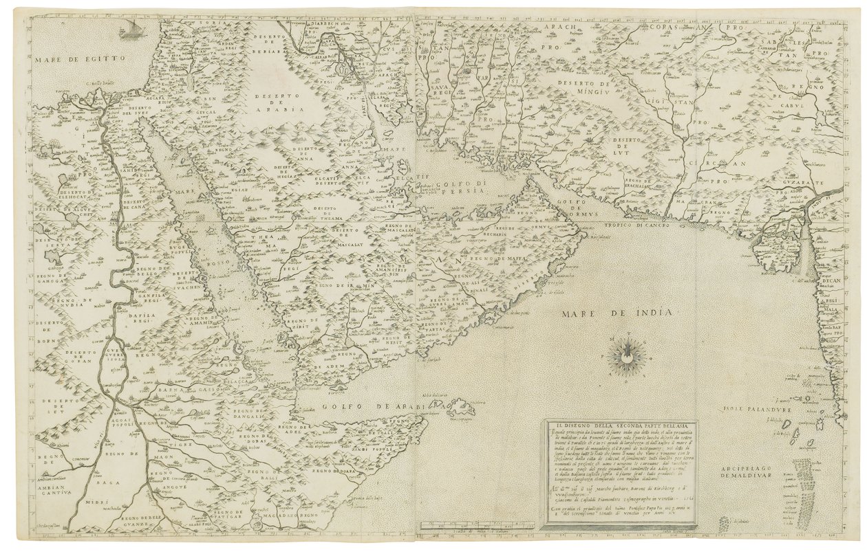 Map of India and Southeastern Asia; Il Disegno Della Terza Parte Dell ...