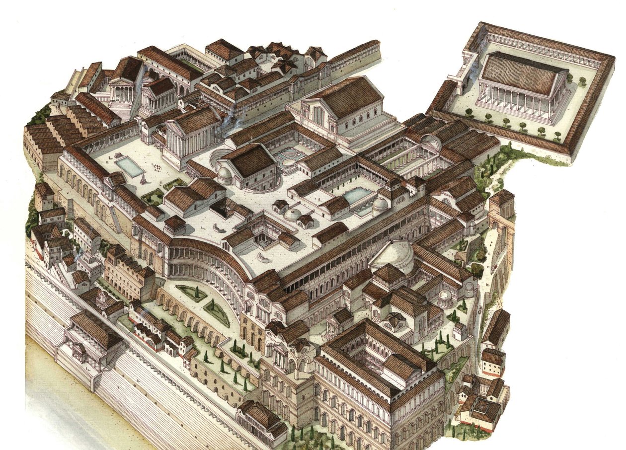 Roman antiquity: reconstruction of Mount Palatine in the 4th century ...