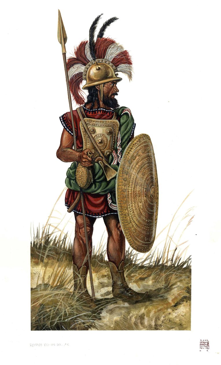 Roman antiquity: soldier of the Roman army of the 8th century BC.