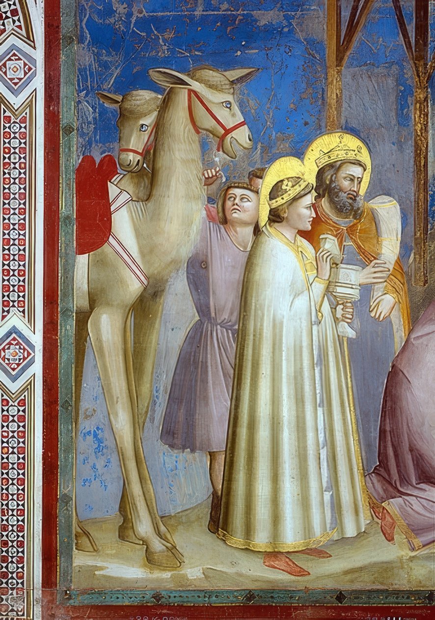 The Adoration of the Magi. (Detail). 1305