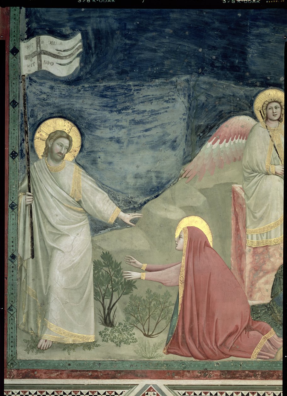 Noli me Tangere, detail (Christ and Mary Magdalene), c.1305
