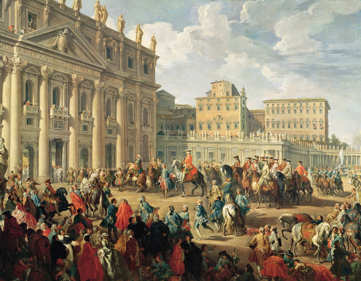 Charles de Bourbon visiting Pope Benedict XIV at St Peter's, Rome
