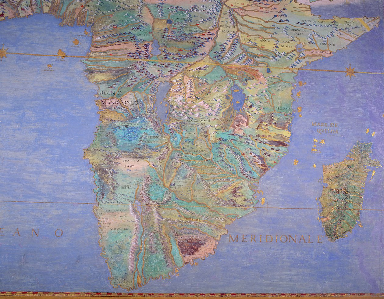 Map of Sixteenth Century India, from the 'Sala del Mappamondo' (Hall of ...