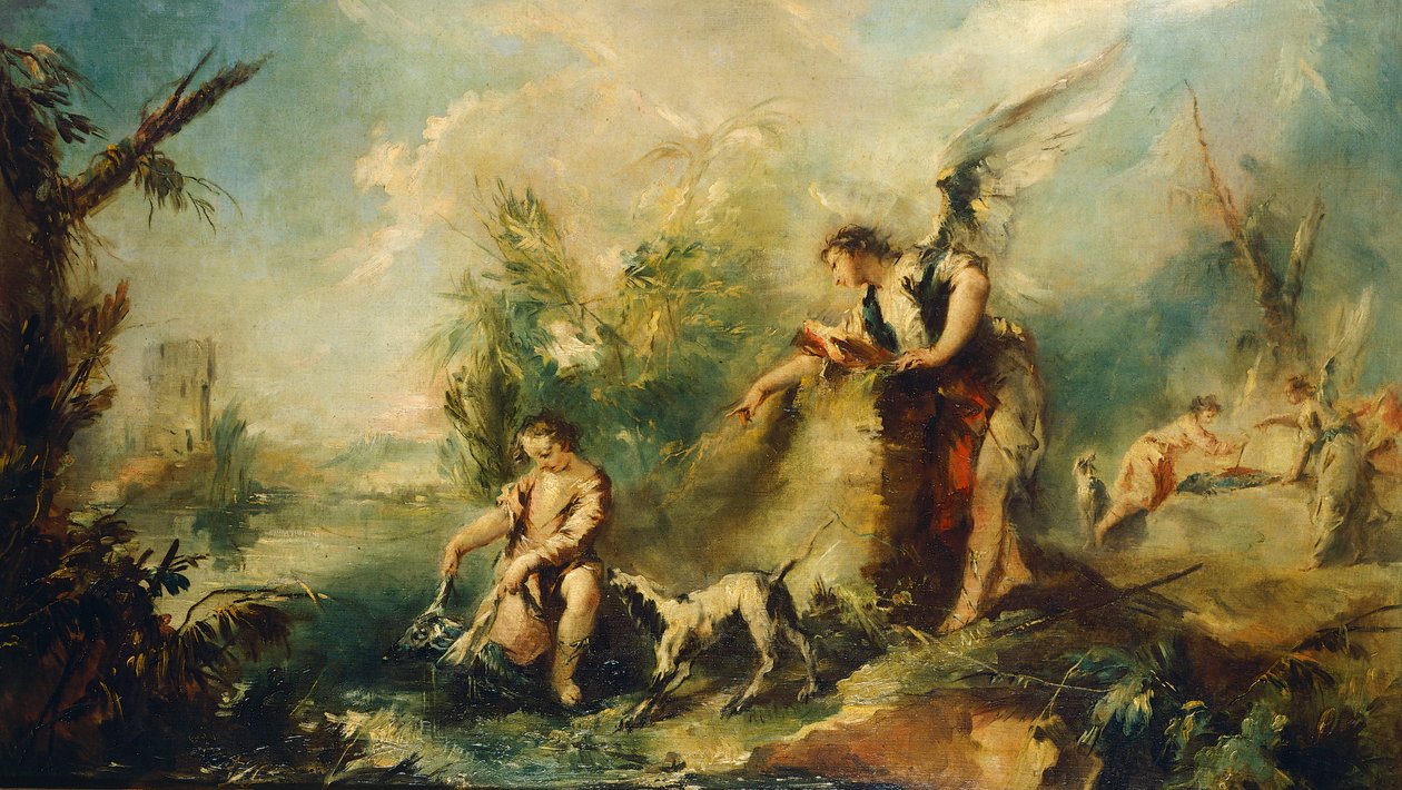 Tobias and Fish (detail) by Giovanni Antonio Guardi