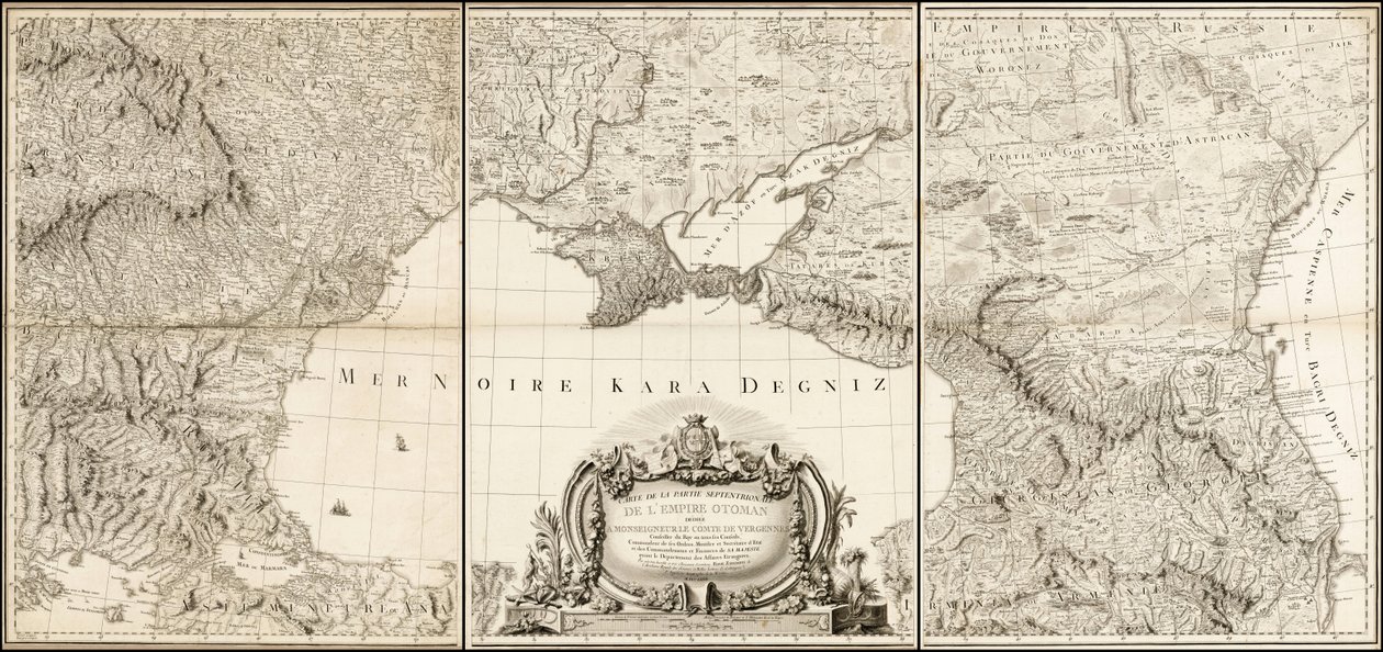 1774 Map of the Black Sea with Adjacent Parts of the Turkish and ...