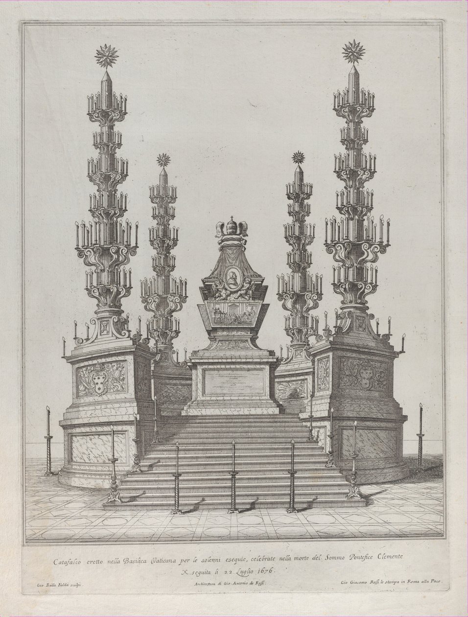 Catafalque for Pope Clement X: a central structure raised on a 15 ...