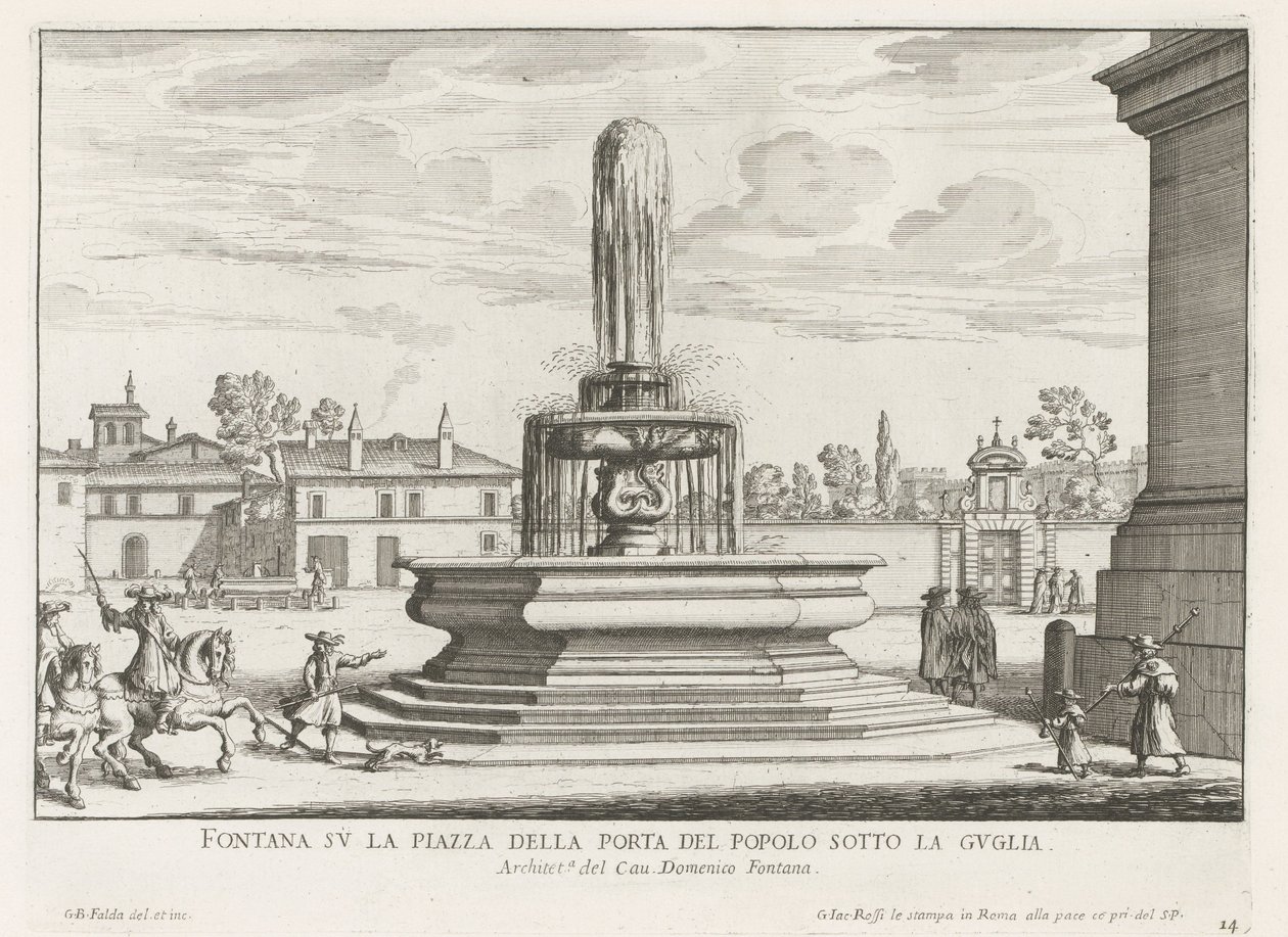 Fountain on Piazza del Popolo in Rome