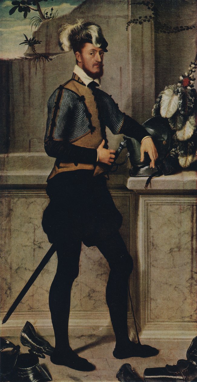 A Knight with his Jousting Helmet
