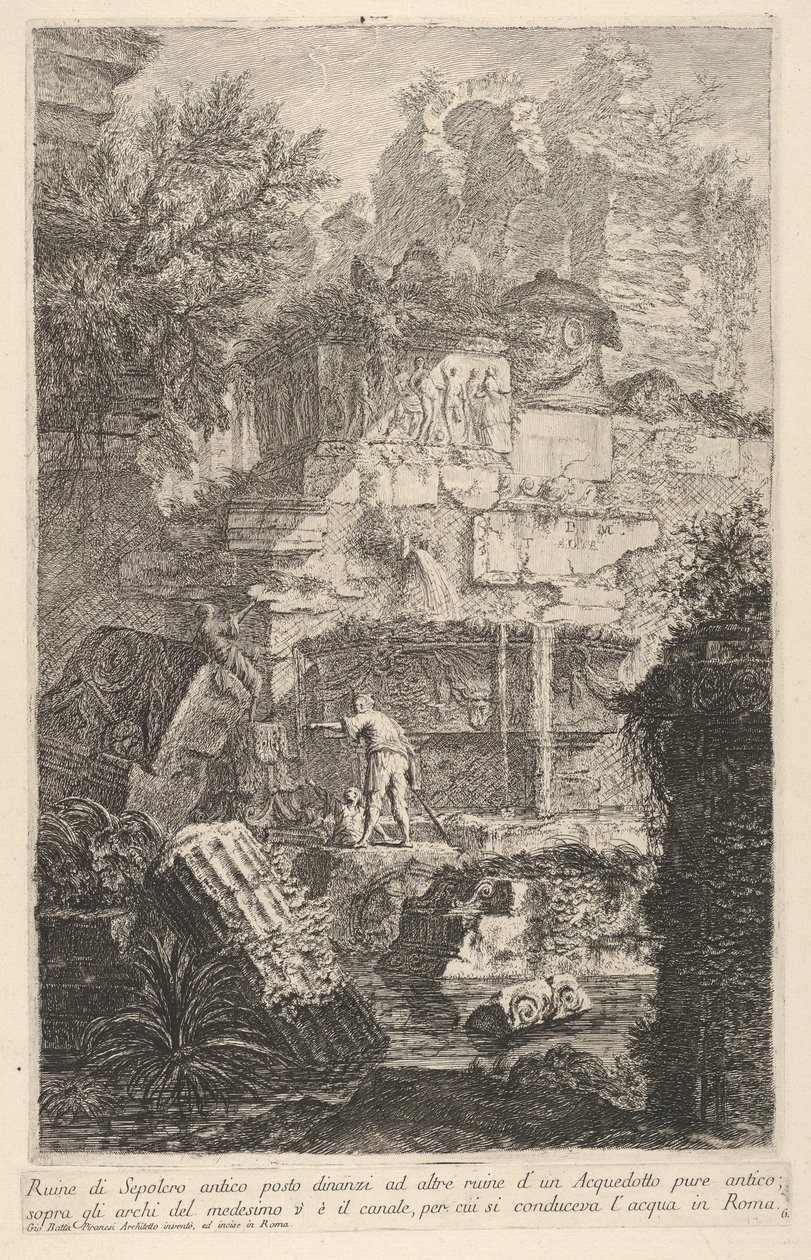 Plate 6: Ruins of an Ancient Tomb in Front of Ruins of an Ancient ...
