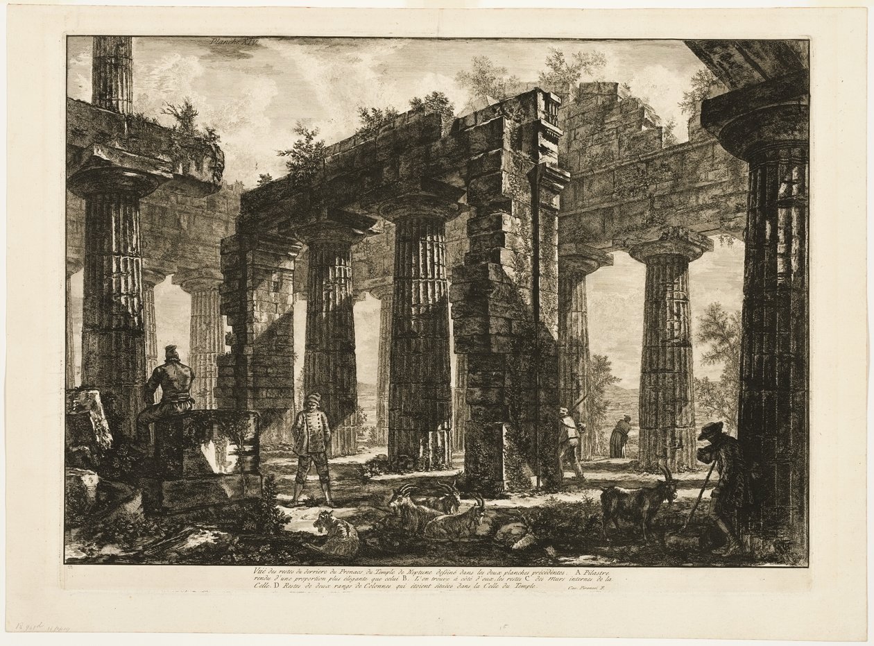 Rear View of the Remains of the Pronaos of the Temple of Neptune, from ...