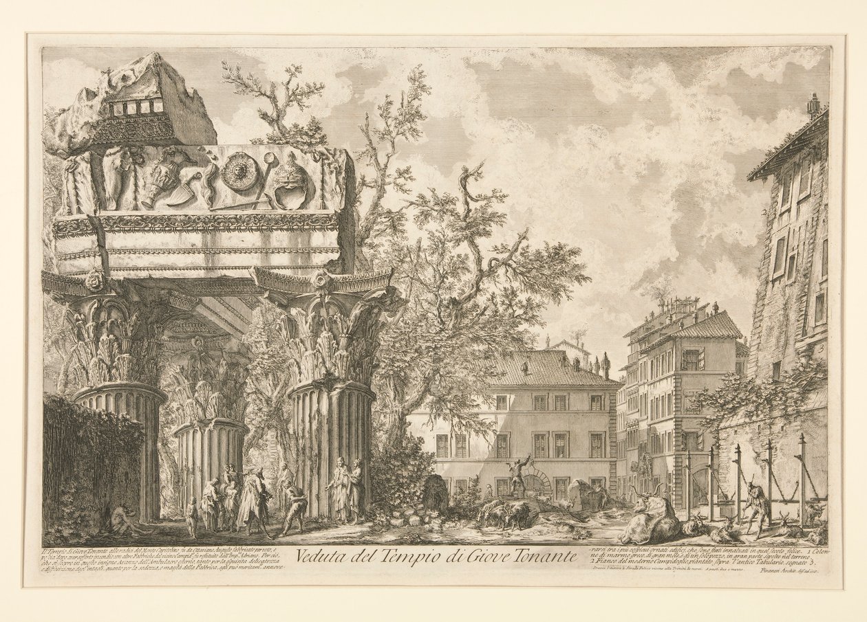 View of the Temple of Jupiter Tonans (the Thunderer), from Vedute di Roma