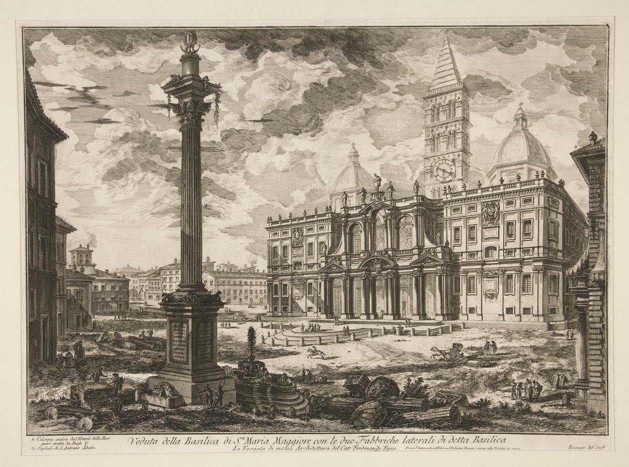 View of the Basilica of S. Maria Maggiore with Its Two Flanking Wings ...