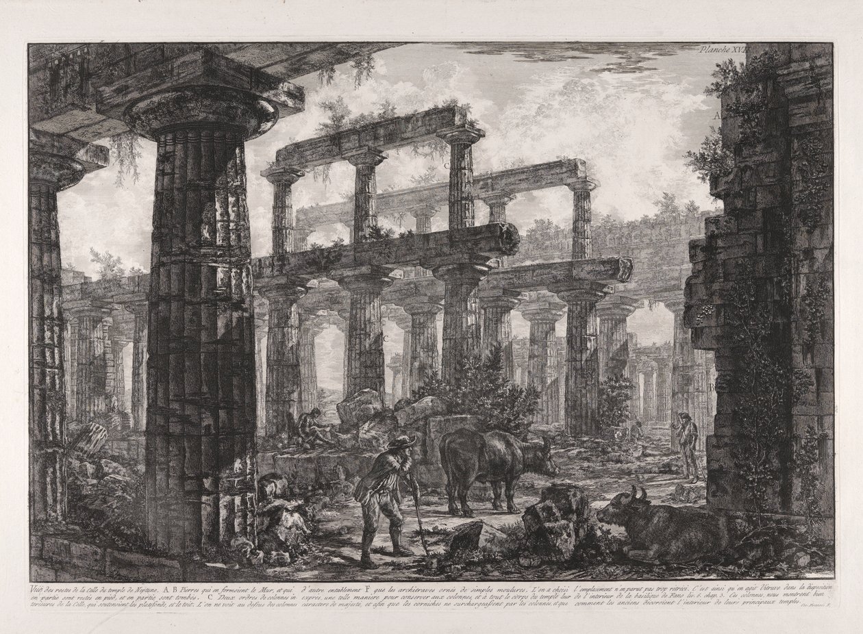 View of the Remains of the Cella of the Temple of Neptune, from ...