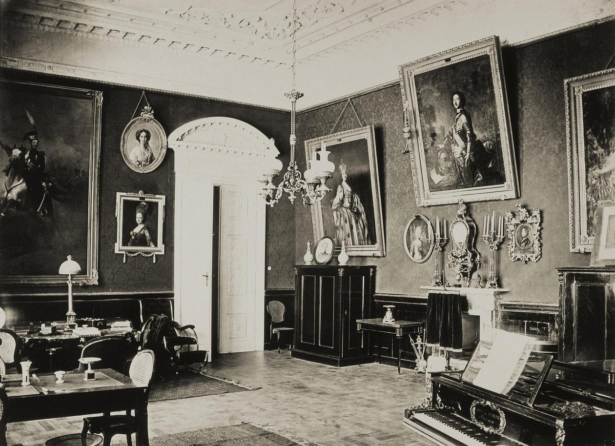 The Paskevich Residence in Gomel, Red Living Room, 1860s