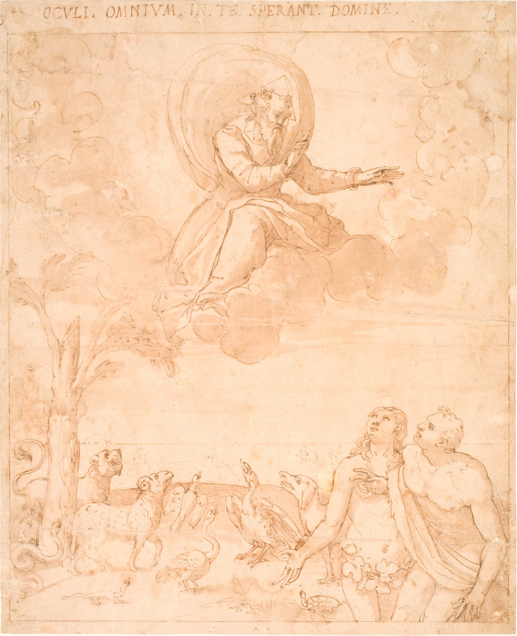 God the Father Questions Adam and Eve After the Fall