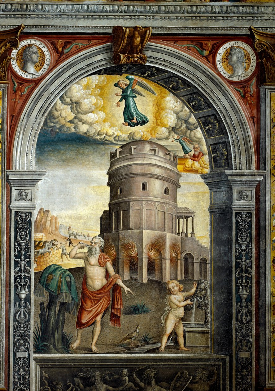 Sign of the Zodiac: The Virgin. Top medallions with portraits of ...