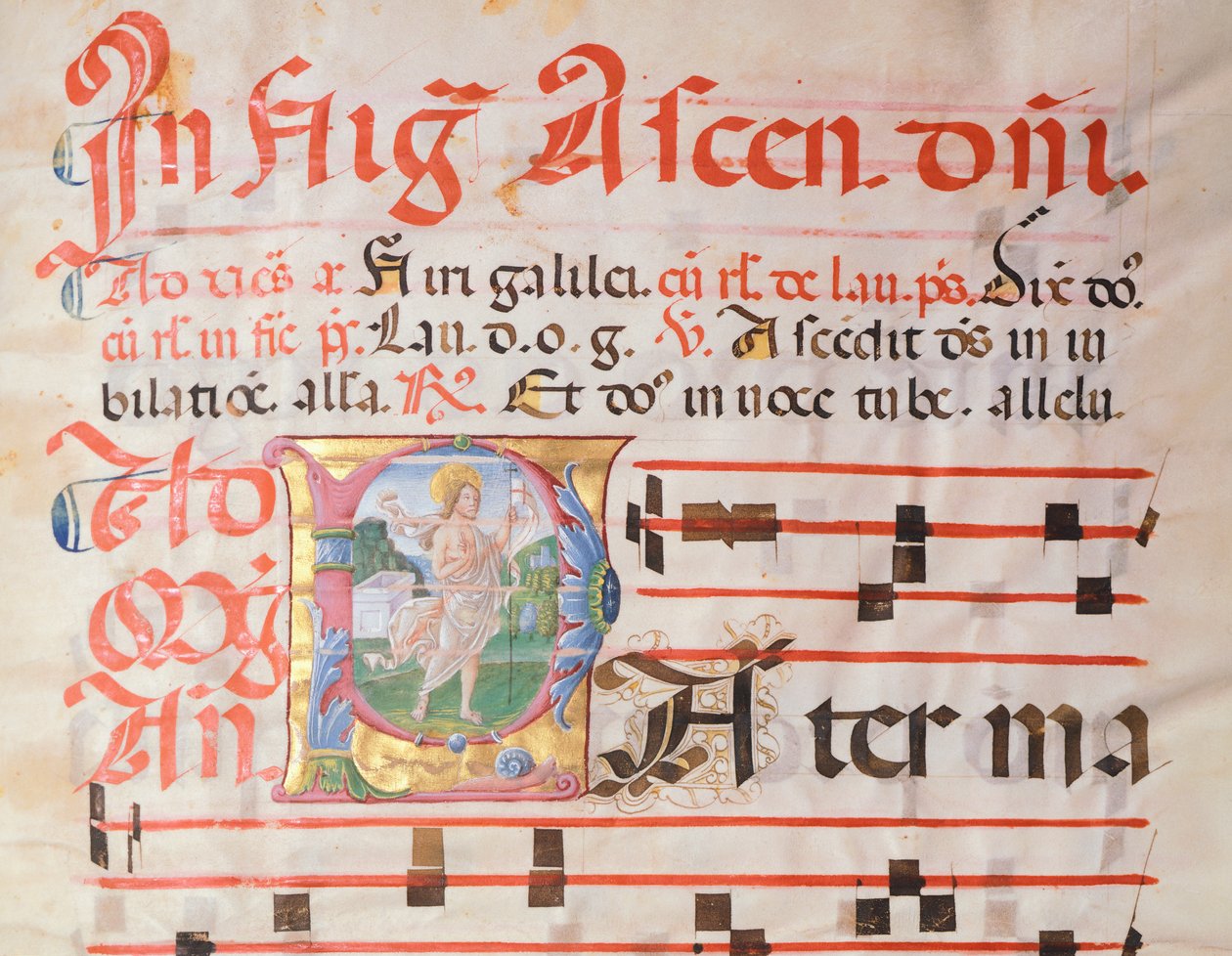 Illuminated page of a medieval psaltery