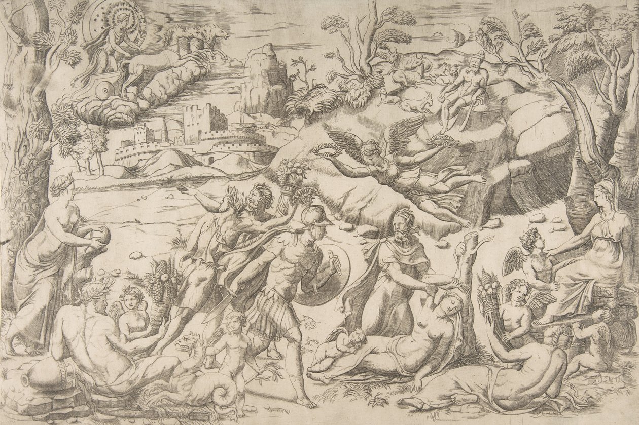 Mars and Rhea Silvia, ca. 1531-76 by Giulio Bonasone